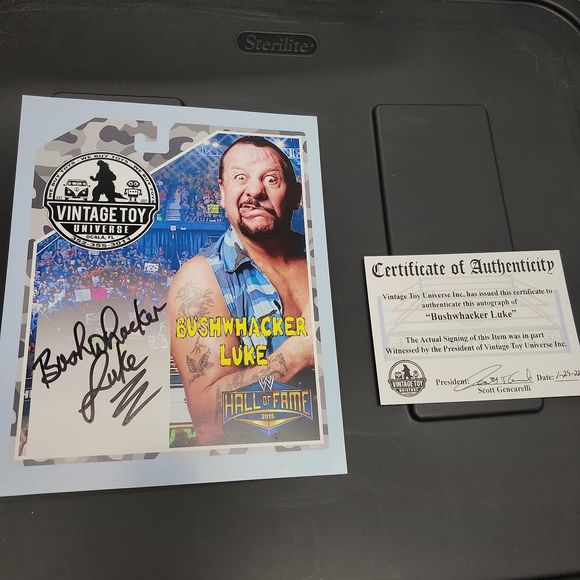 Wall Decor | Autographed Bushwacker Luke Hall Of Fame 215 Photo With ...